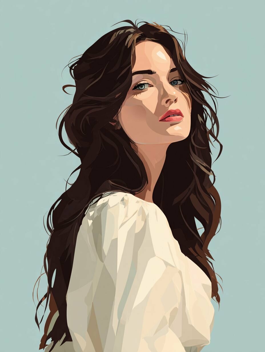 Картина по номерам, 40 x 50, брюнетка, портрет - набор для рисования, акрил