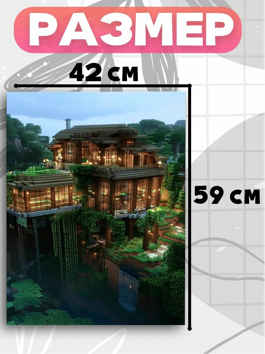 Постеры на стену Minecraft , плакат 1шт, А2 размер. — фото 1