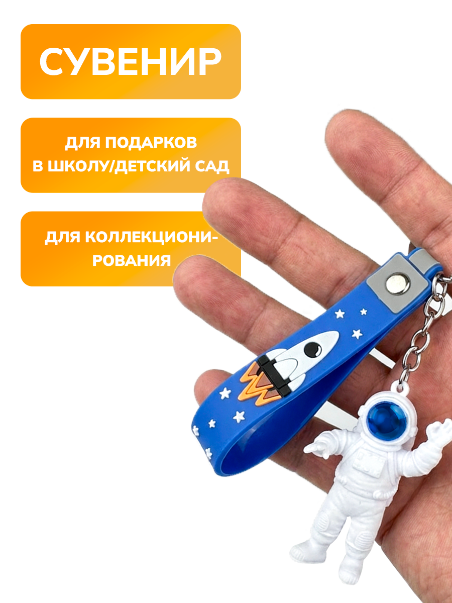 Набор брелоков коллекционных "Космонавты" на рюкзак, сумку 3 штуки ELEXFLOW — фото 1