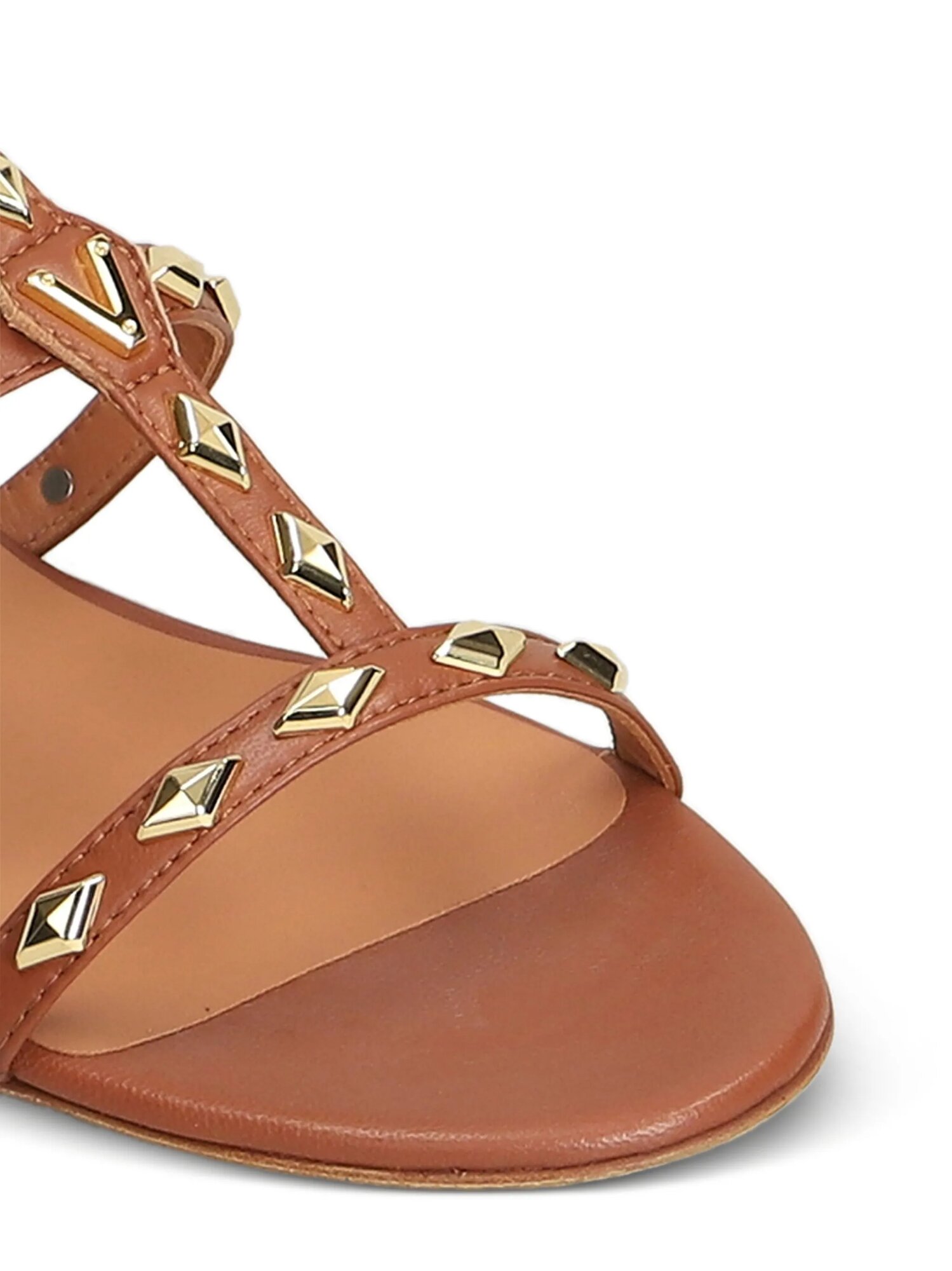 Босоножки Via Roma 15 Stud-embellished leather sandals, размер 41, разноцветный — фото 1