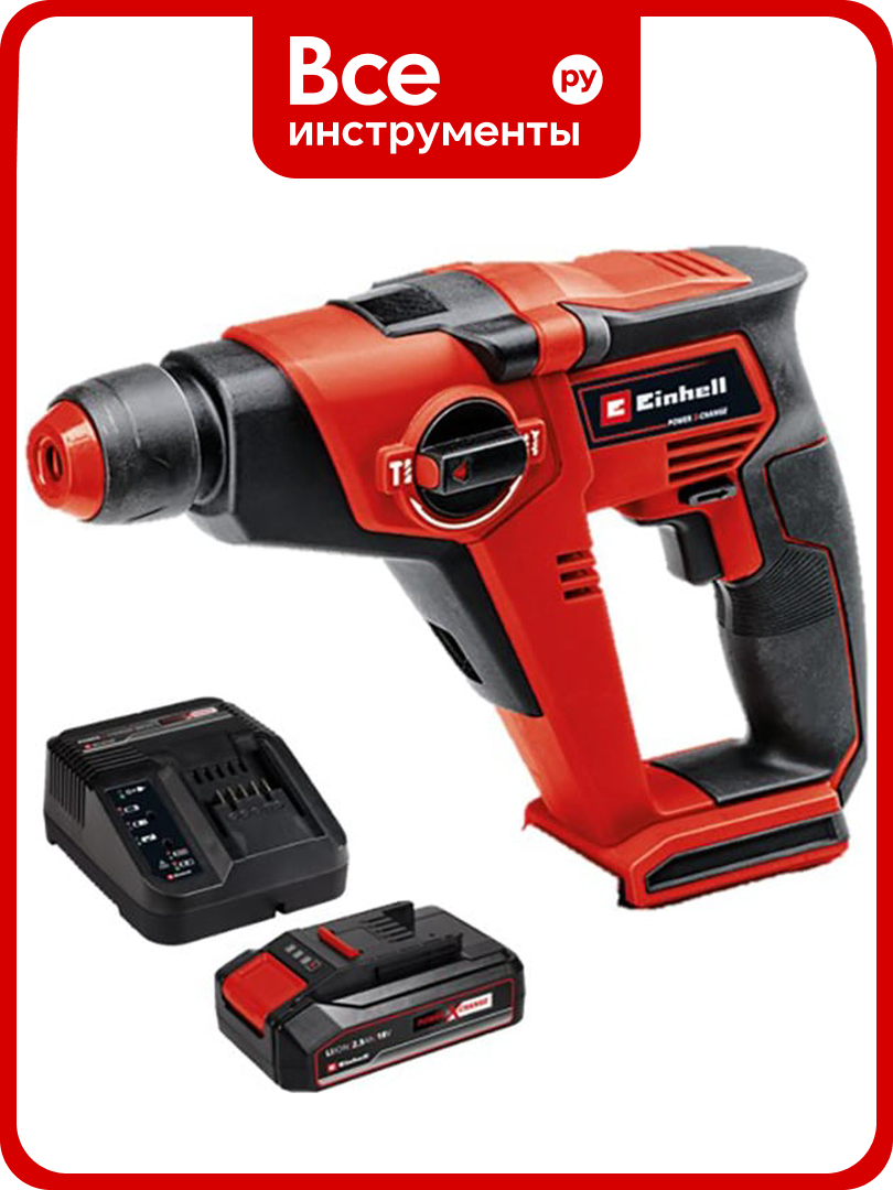 Аккумуляторный перфоратор Einhell PXC TC-HD 18/12 Li, 18 В, 1.3 Дж, с одним аккумулятором 2.5 Ач и надежной конструкцией