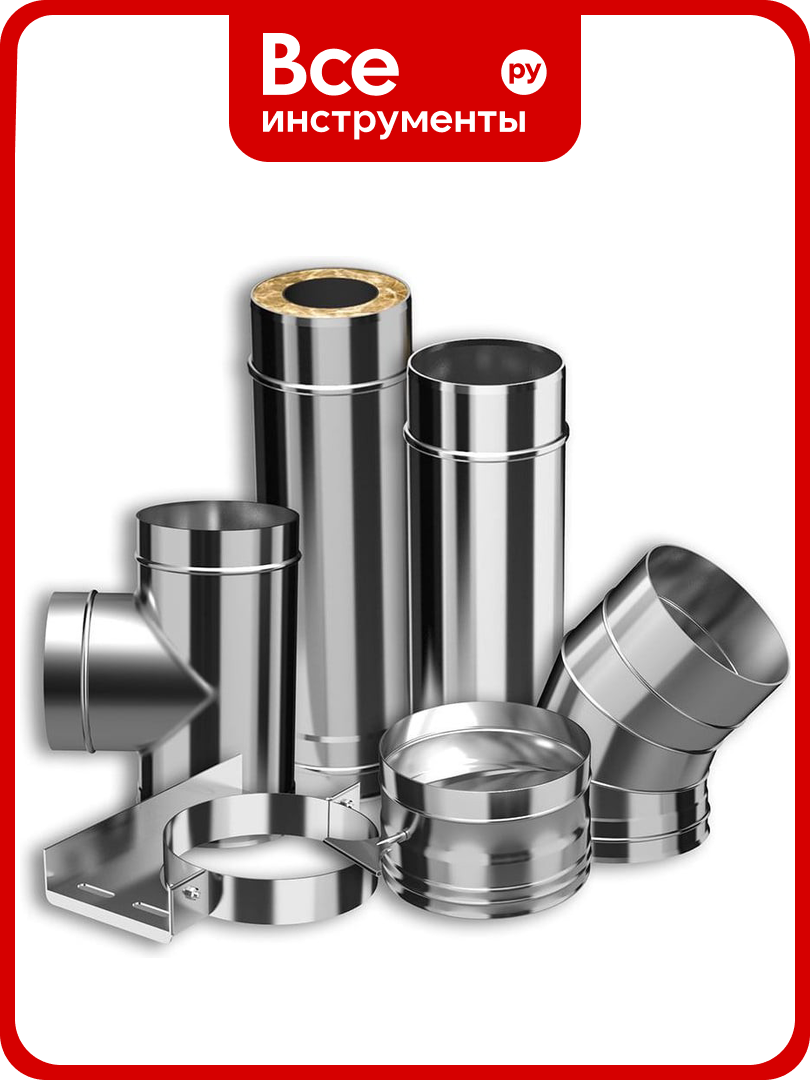 Комплект дымохода металлик И ко угловой 200x115x5000; Оц 0.50 + AISI 430 0.50 (конденсат) О0000065973,