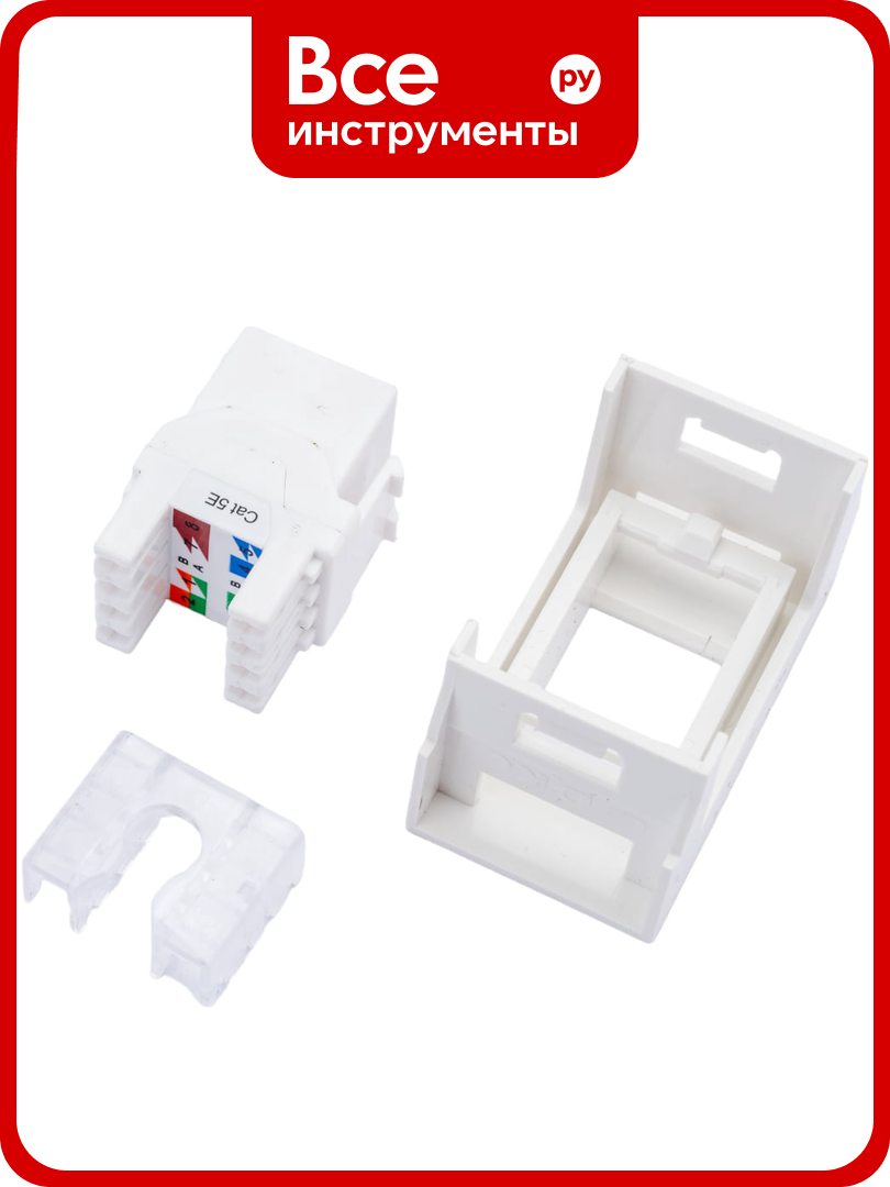 Компьютерная розетка DKC Viva 1 модуль RJ45 CAT.5E белая 45038, подсоединение кабеля