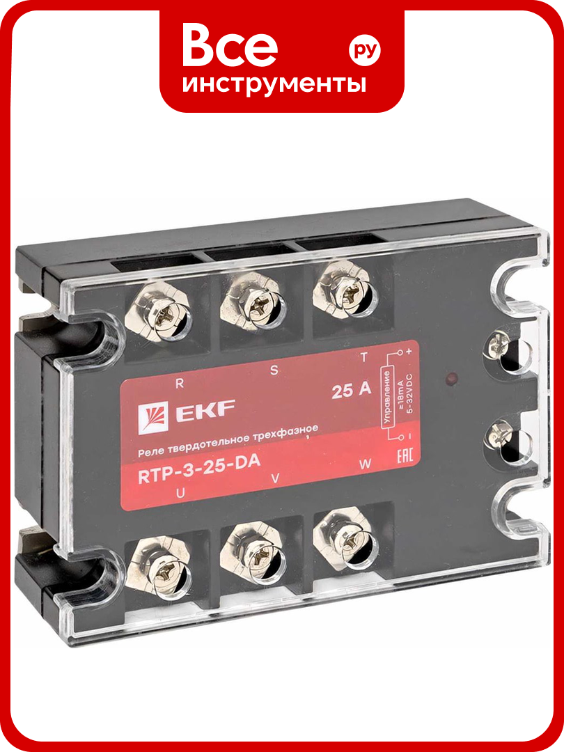 Твердотельное трехфазное реле EKF RTP-25-DA PROxima rtp-3-25-da, для твердотельных реле