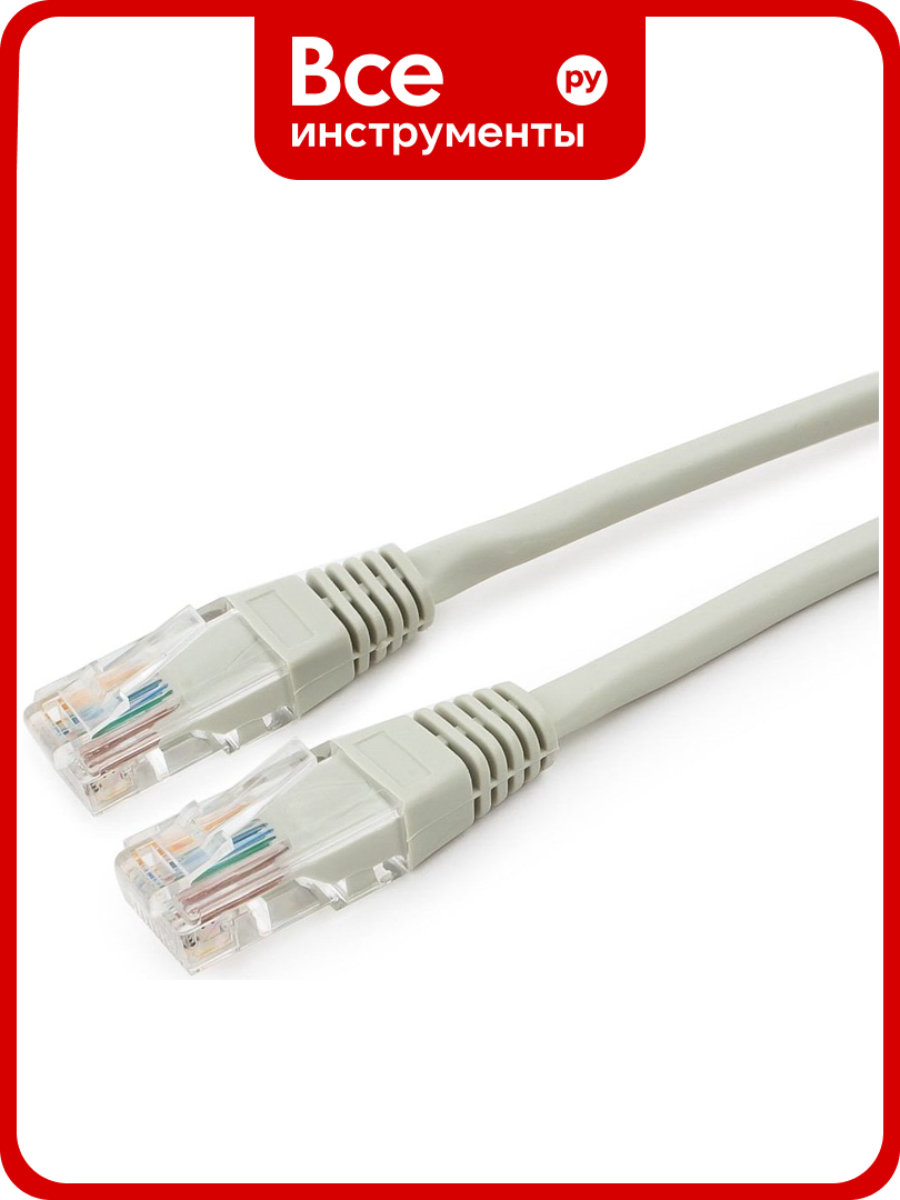 Медный патч-корд Cablexpert UTP кат.5e, 2м, литой, многожильный серый PP10-2M