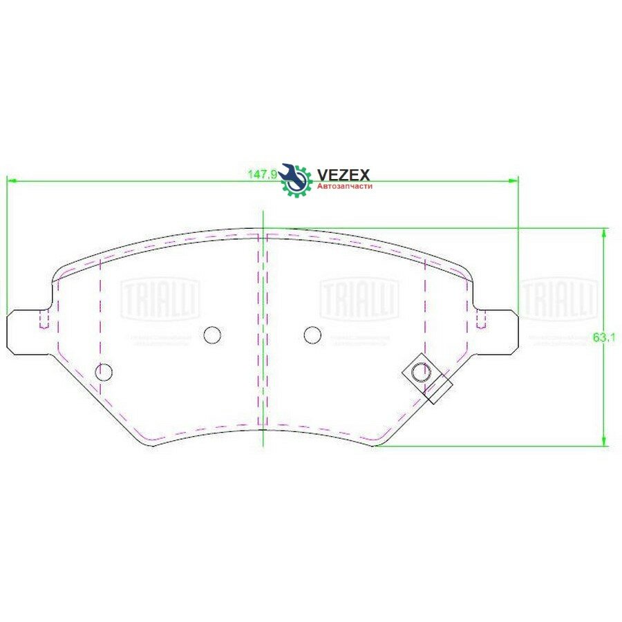 TRIALLI PF2332 Колодки торм. для а/м Chery Tiggo 8 (21-)/Tiggo 8 Pro (21-) диск. перед. (PF 2332)