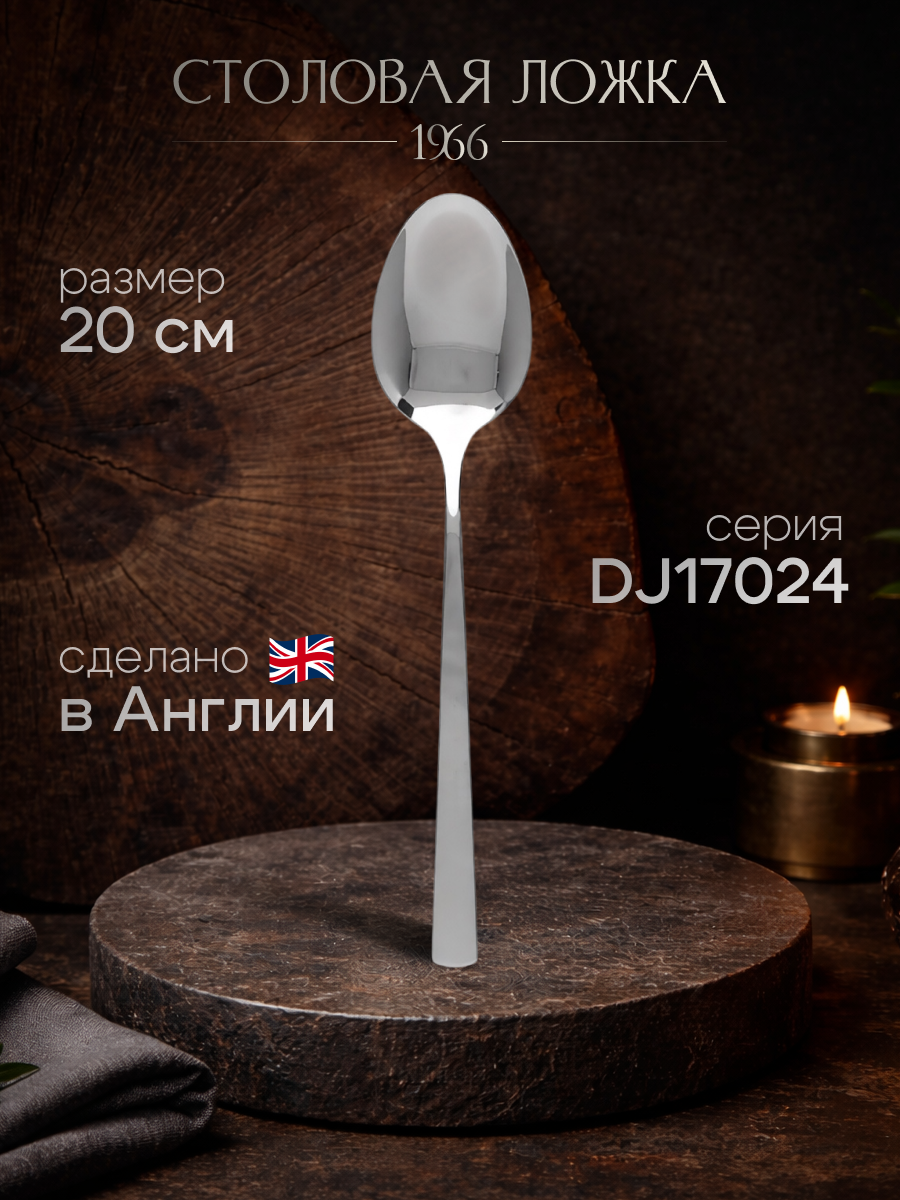 Ложка столовая 1966 линия DJ17024, 20,6 см, нержавеющая сталь 18/10, зеркальная