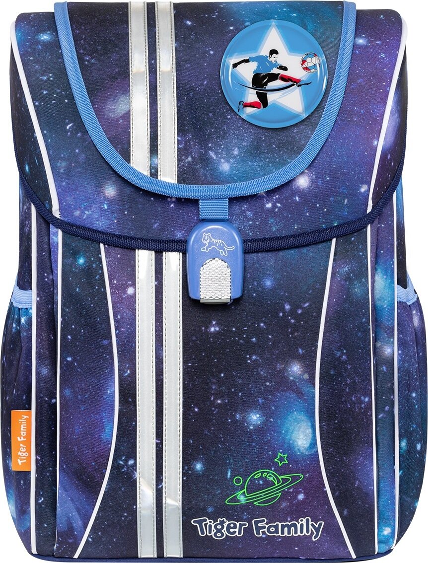 Ранец TIGER JOY SUPER GALAXY, 20 л, ткань, на защелках, для мальчиков, 38 x 30 x 20 см