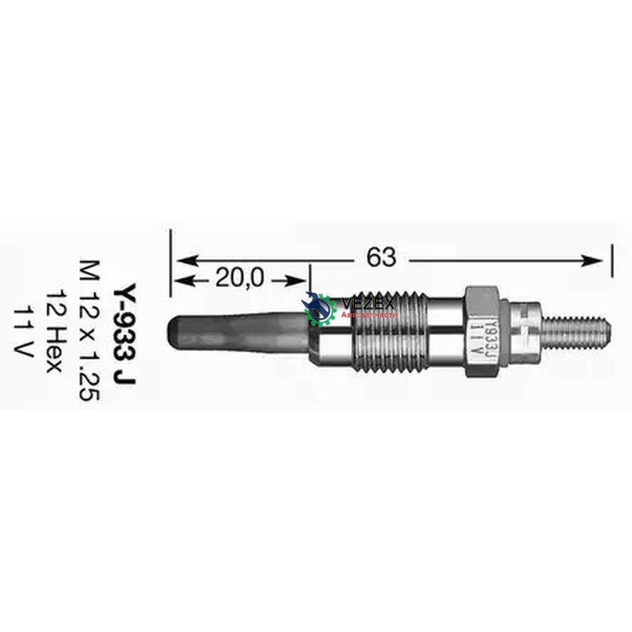 NGK-NTK 7947 DP-25 свеча накаливания!\ Renault Megan, Volvo S40/V40 1.9TD/Di/TDi 95>