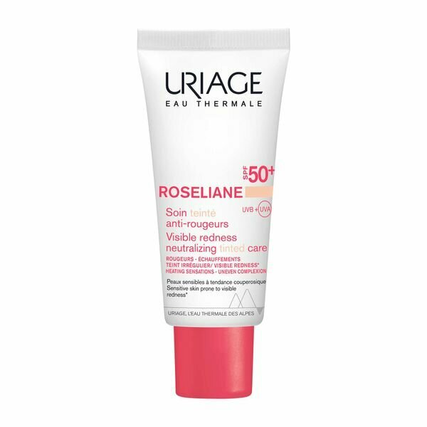 СС-Крем тональный для чувствительной кожи лица против покраснений SPF50+ Roseliane Uriage/Урьяж туба 40мл тон Светлый