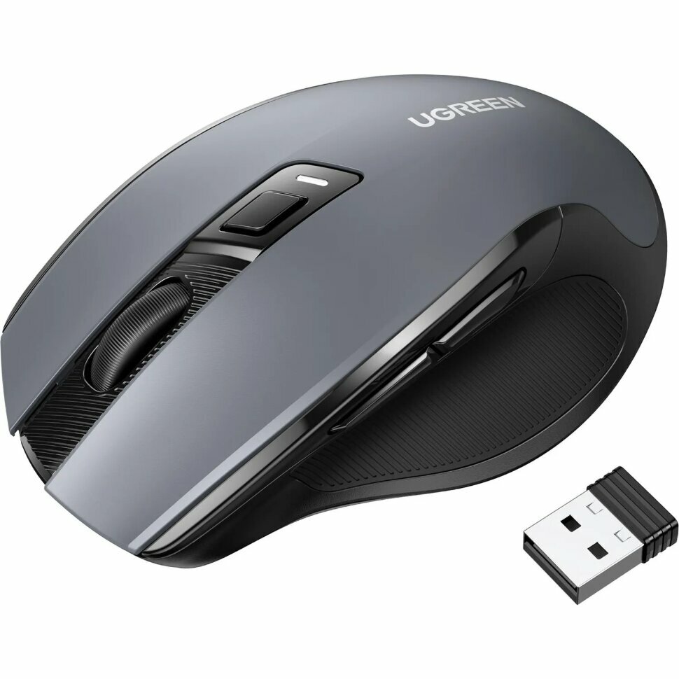 Мышь компьютерная UGREEN MU006 (15063) WLS, 2.4G 4000DPI, АА, черный, 1951285