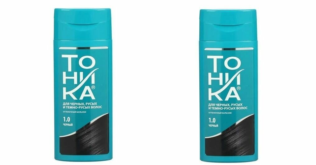 Тоника Оттеночный бальзам для волос 1.0 Черный, 150 мл, 2 шт