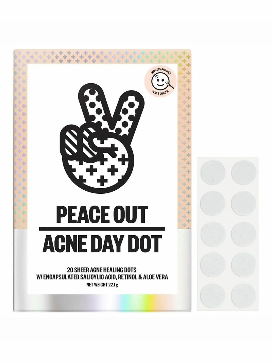 Peace Out Патчи дневные от прыщей и акне Acne Day Dots 20 шт