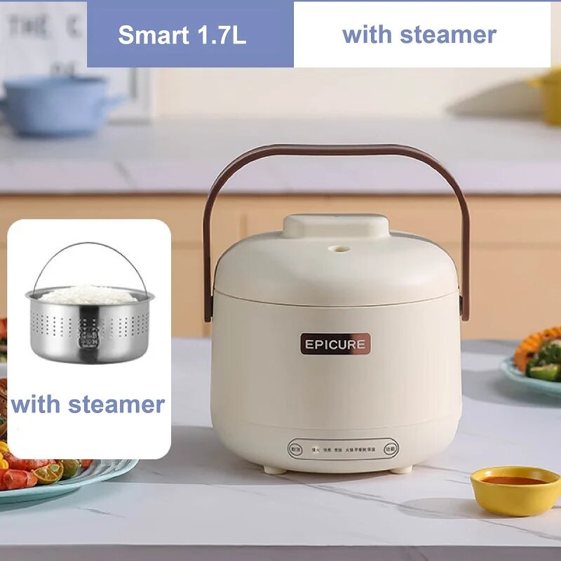 Умная рисоварка Epicure 1.7л с пароваркой, Smart white
