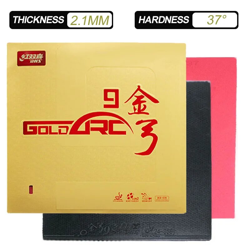 DHS Gold Arc 9, резина для настольного тенниса Goldarc 9, нелипкий резиновый лист для пинг-понга с предварительно настроенным.