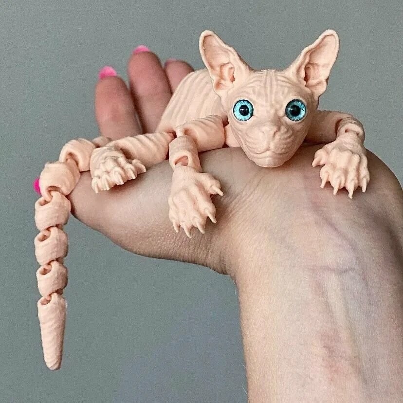 Подвижный кот сфинкс игрушка-антистресс 22,5см