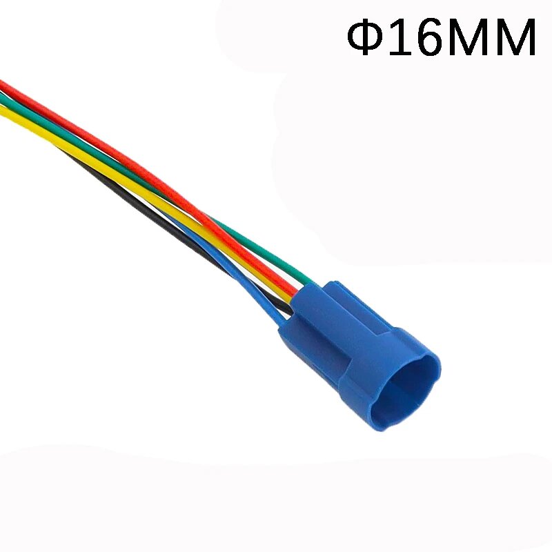 KEOLEA Поворотный переключатель 16 мм, нержавеющая сталь, Harness, 2 Position 2NO2NC, 24V LED