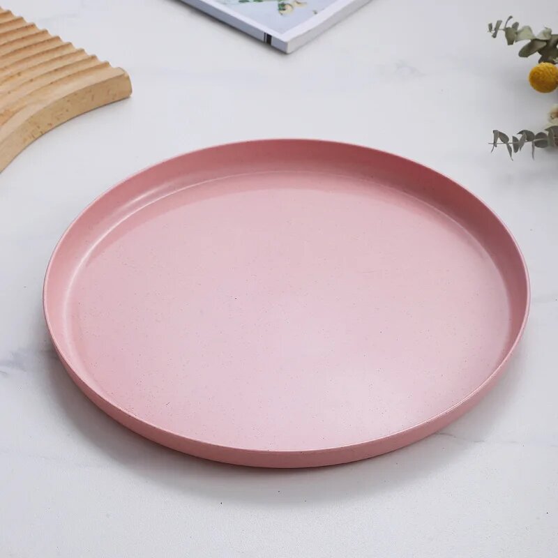 Пластиковые тарелки из пшеничной соломы Nordic Розовый, 30.5cm 1pcs, FP pink