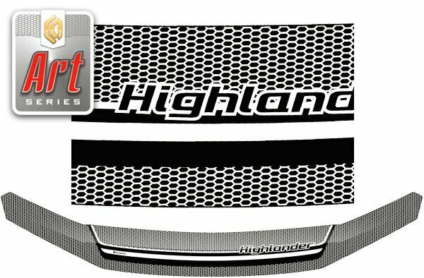 Дефлектор капота для Toyota Highlander 2011-2013 Серия Art черная