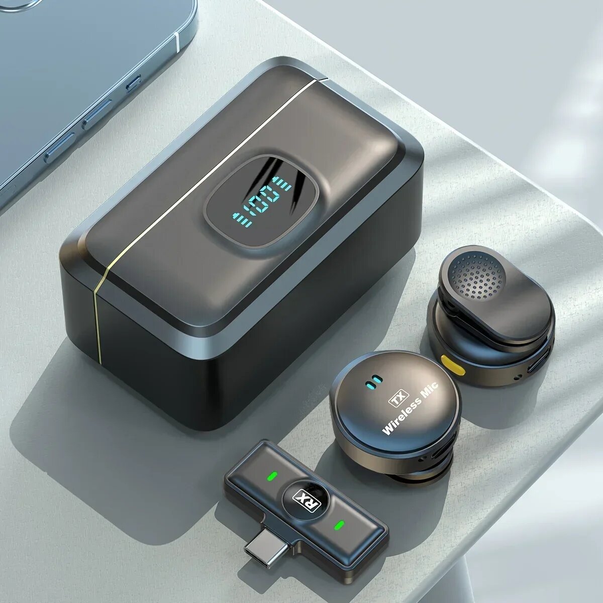 ПроМини беспроводной лаvalier микрофон Q8 2mic-typeC