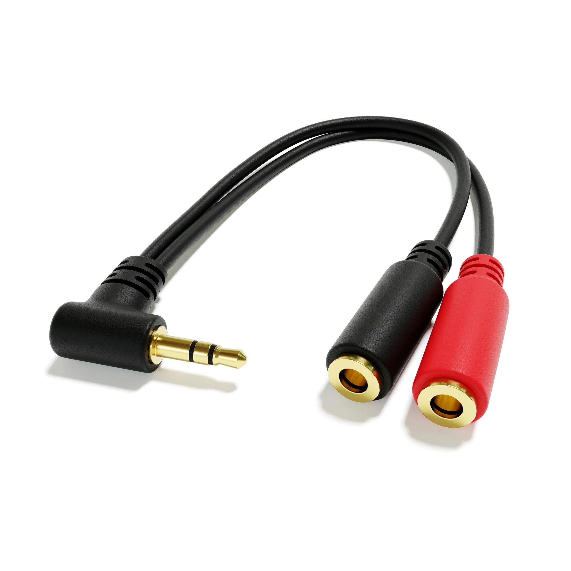 Разветвитель 3.5мм Stereo на 2 Mono, Gold Plated Angled