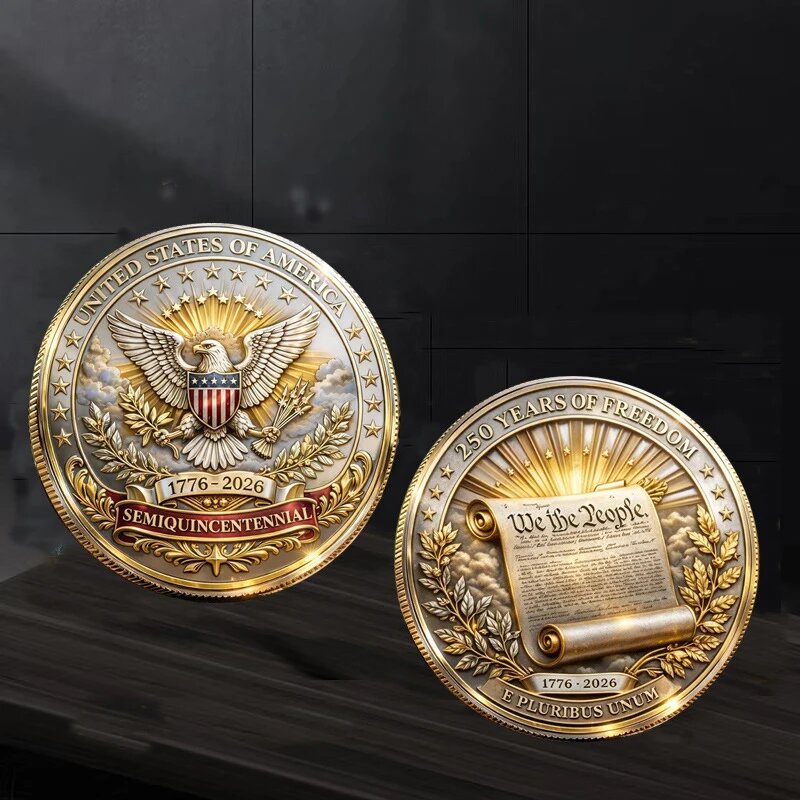 Памятная монета США 250 лет свободы, 1776-2026, Цвет: 1pc design 21