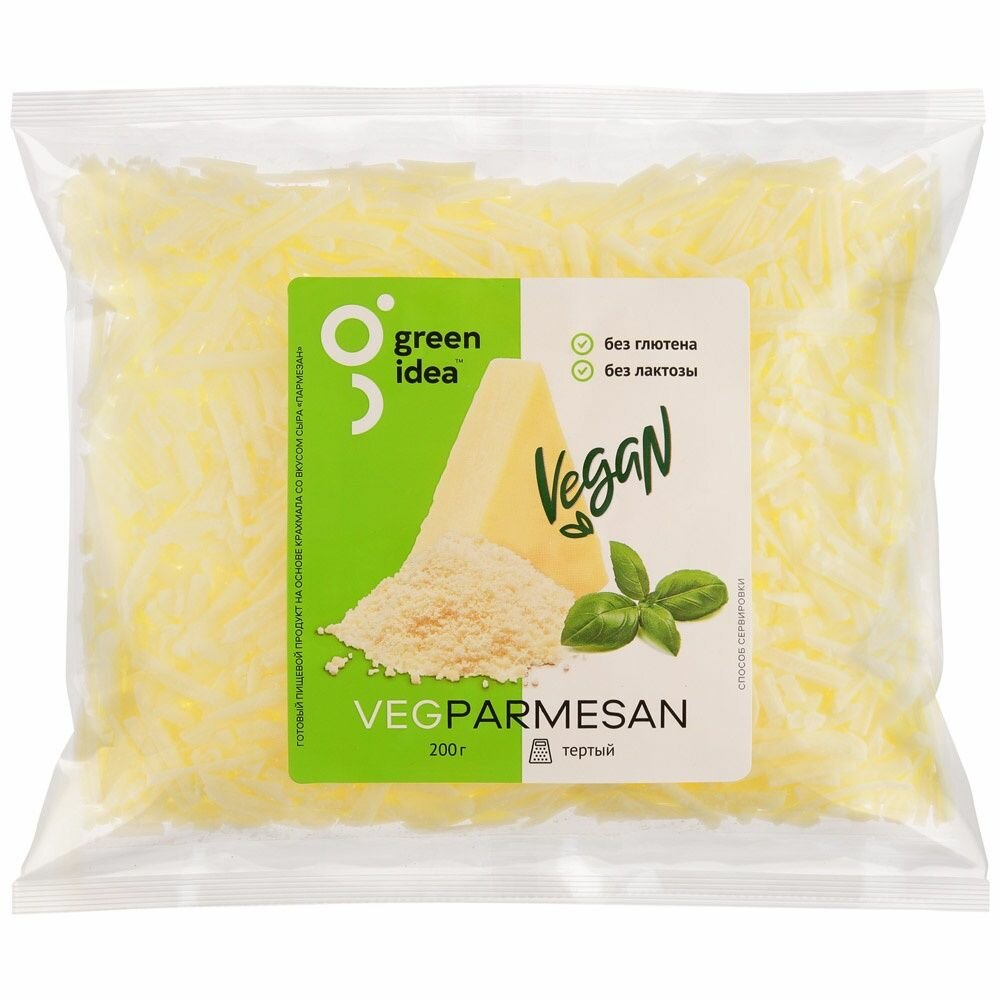 Продукт постный со вкусом сыра Пармезан тертый Green Idea, 200г