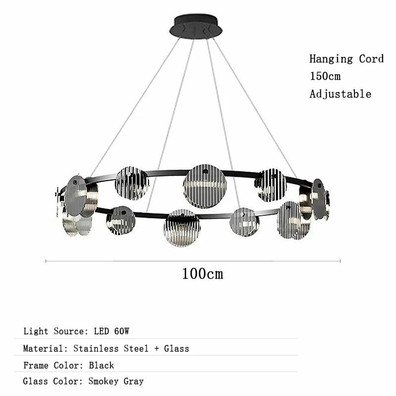 Artpad Современная люстра D100 см, LED, плавная регулировка яркости, для гостиной и столовой — фото 1