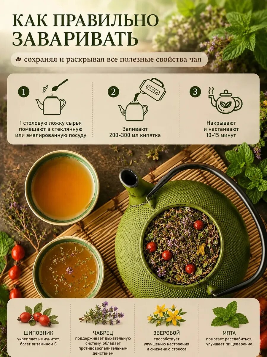 Травяной чай «Для бани», Вятские дары природы, натуральный продукт — фото 1