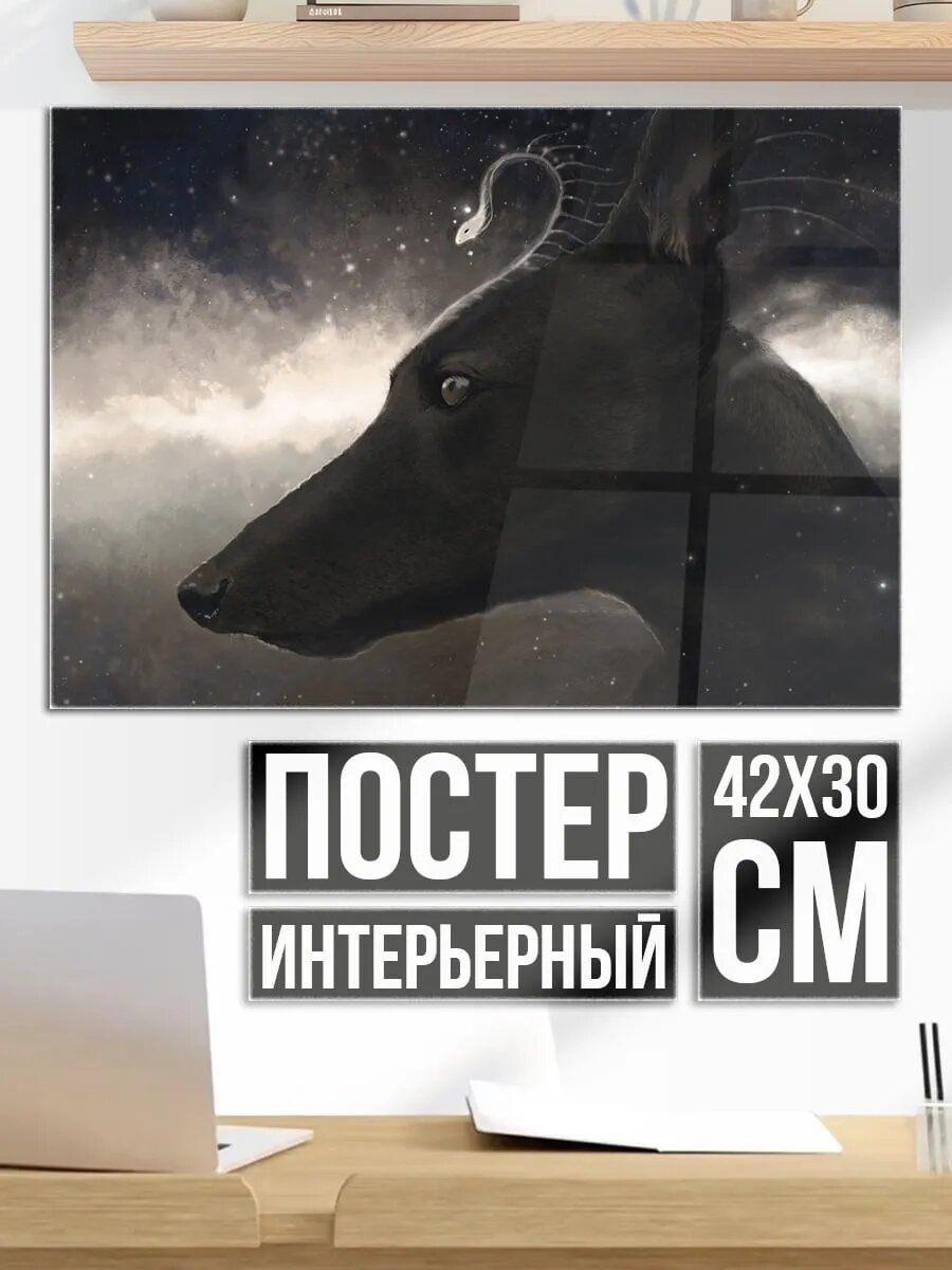 Плакат постер Анубис и змея