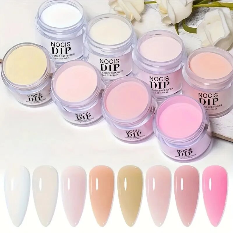 Гель-пудра для покрытия ногтей , малиновая, 8шт, 80 г, Дип-пудра, DIP Powder