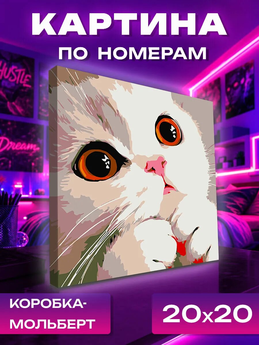 Картина по номерам маленькая Кот Милый