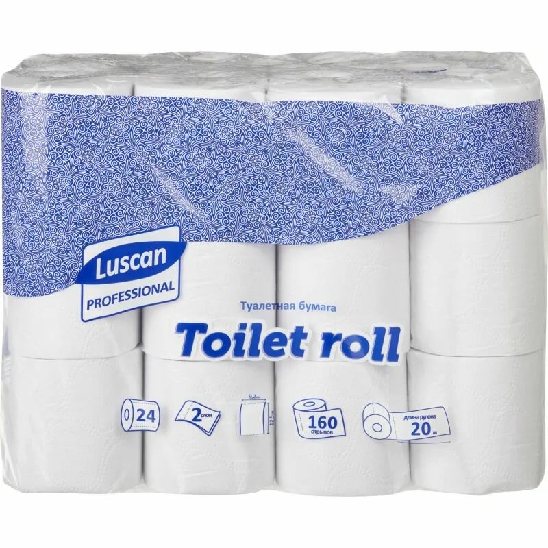 Luscan Professional Бумага туалетная 2 слоя, 24 рулона