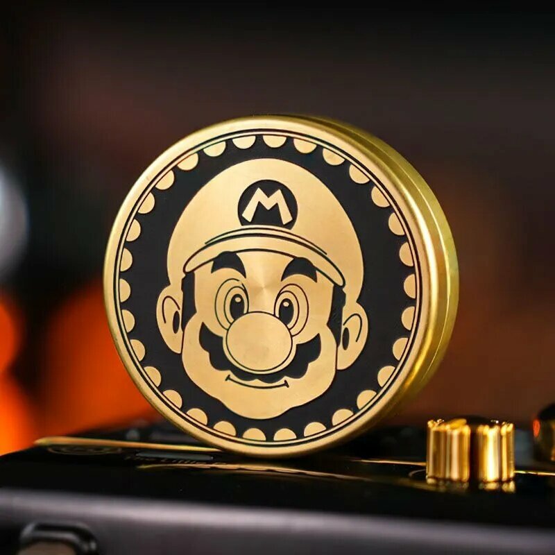 EDC антистресс игрушка монета Mario Pop It, фиджет-спиннер и толкатель для пальцев