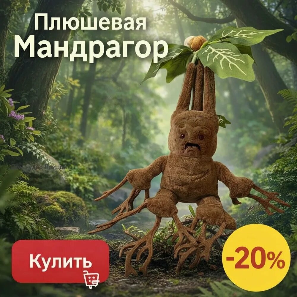Гарри Поттер Mandrake Мандрагора плюшевая игрушка, игрушки, гарри поттер