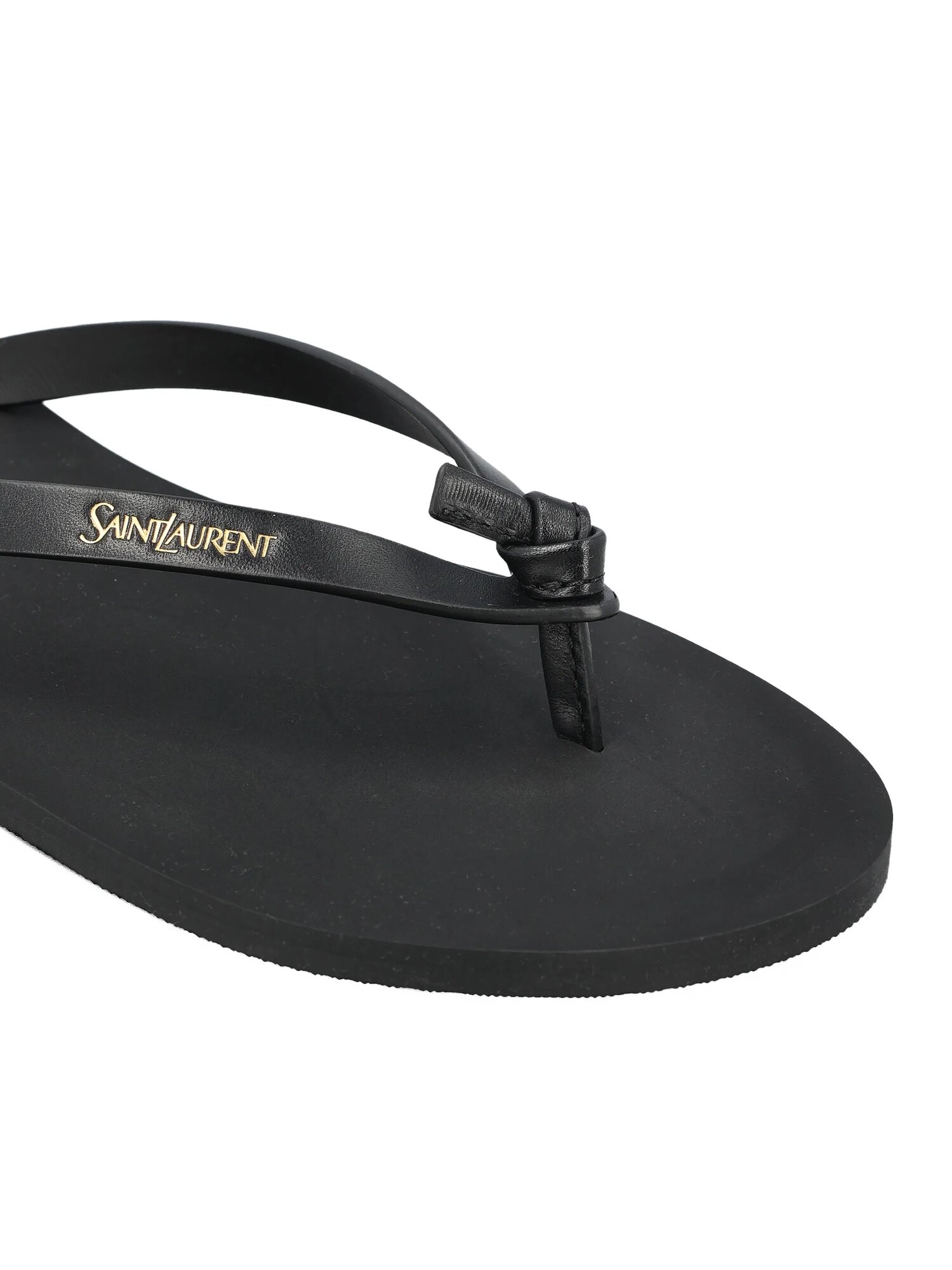 Босоножки Yves Saint Laurent Pool knot-detail sandals, размер 39.5, black/black — фото 1