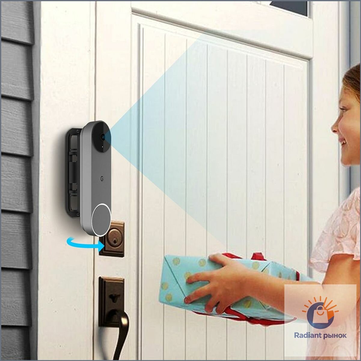 Кронштейн для Google Nest Doorbell (батарейная) с поворотом 45