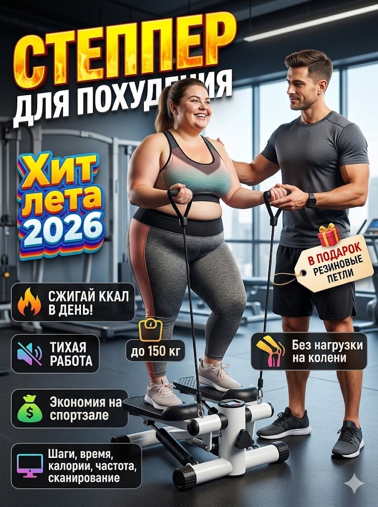 Степпер тренажер для дома 150кг тренажер для похудения для ходьбы