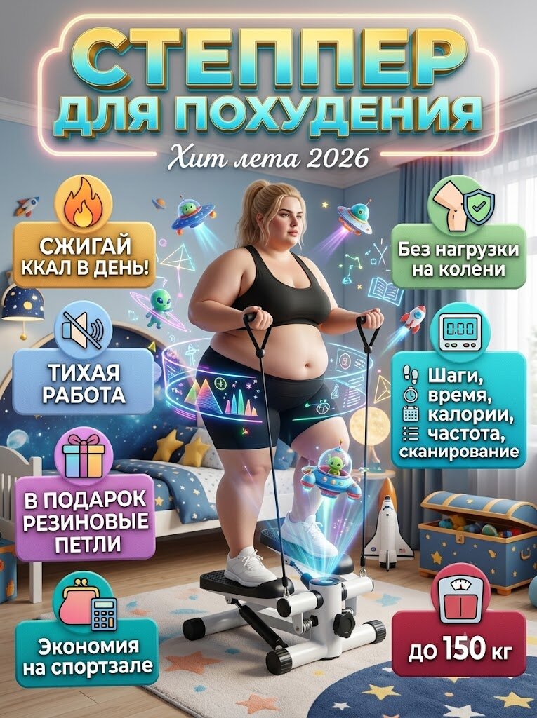 Степпер тренажер для дома 150кг тренажер для похудения для ходьбы