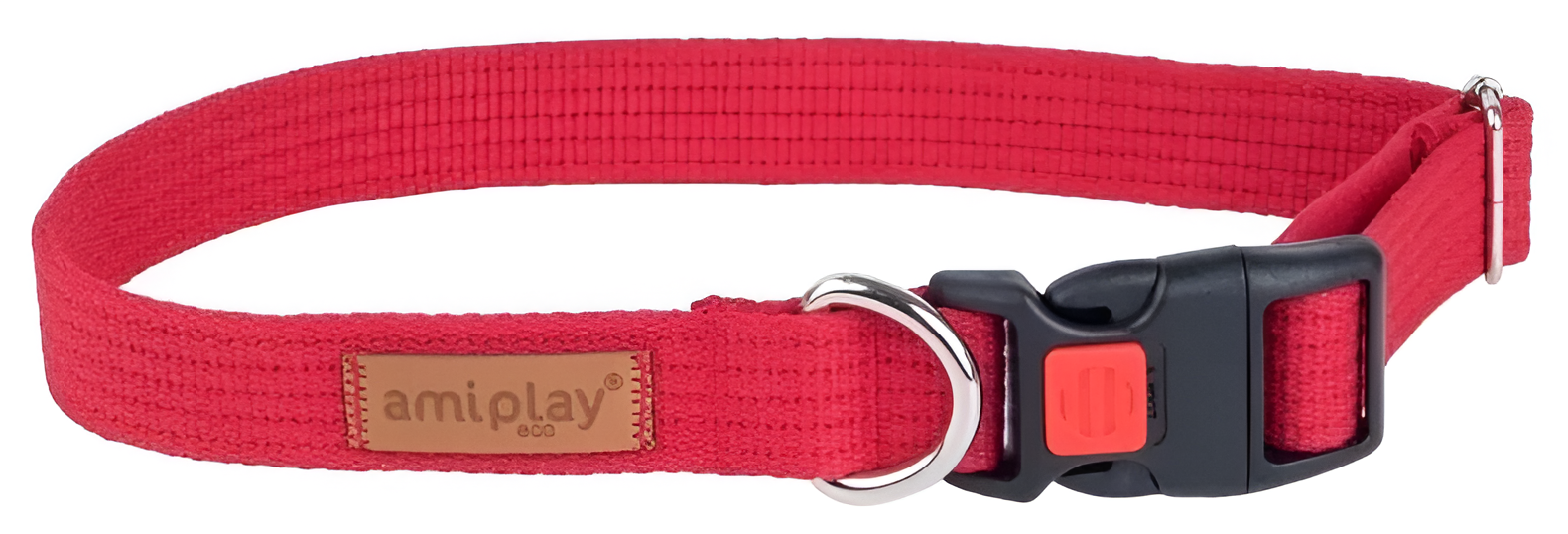 Ошейник регулируемый AmiPlay Cotton с блокировкой S 28-40/1,5 см, красный