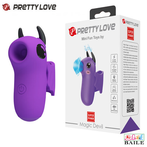 Baile Pretty Love Вакуумный мини-стимулятор с электростимуляцией на палец Magic Devil, фиолетовый