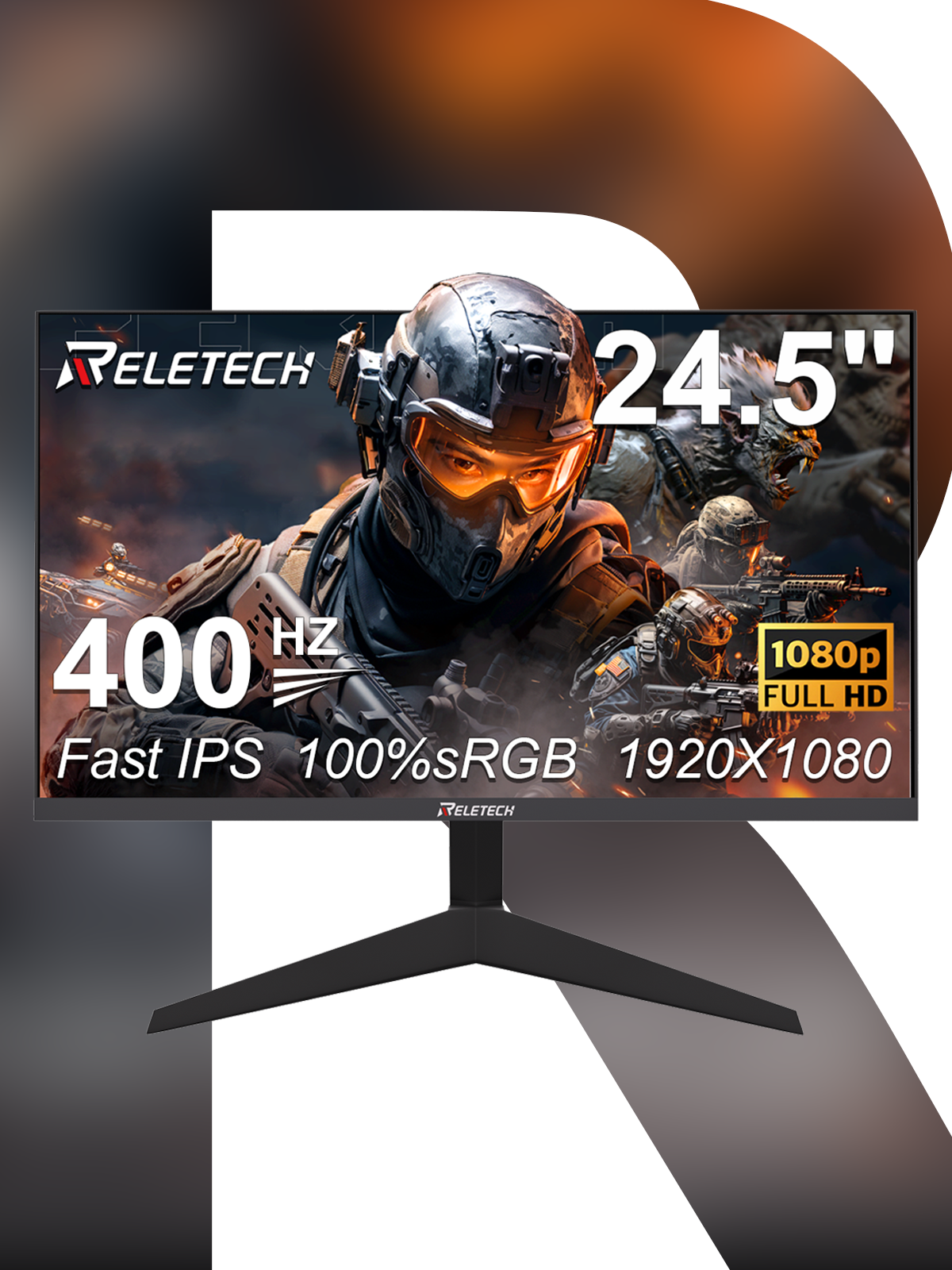 Монитор игровой Reletech 24.5″,400 Гц, IPS, 1920x1080, HDMI + DP, VESA, для компьютера, GT25 Sniper