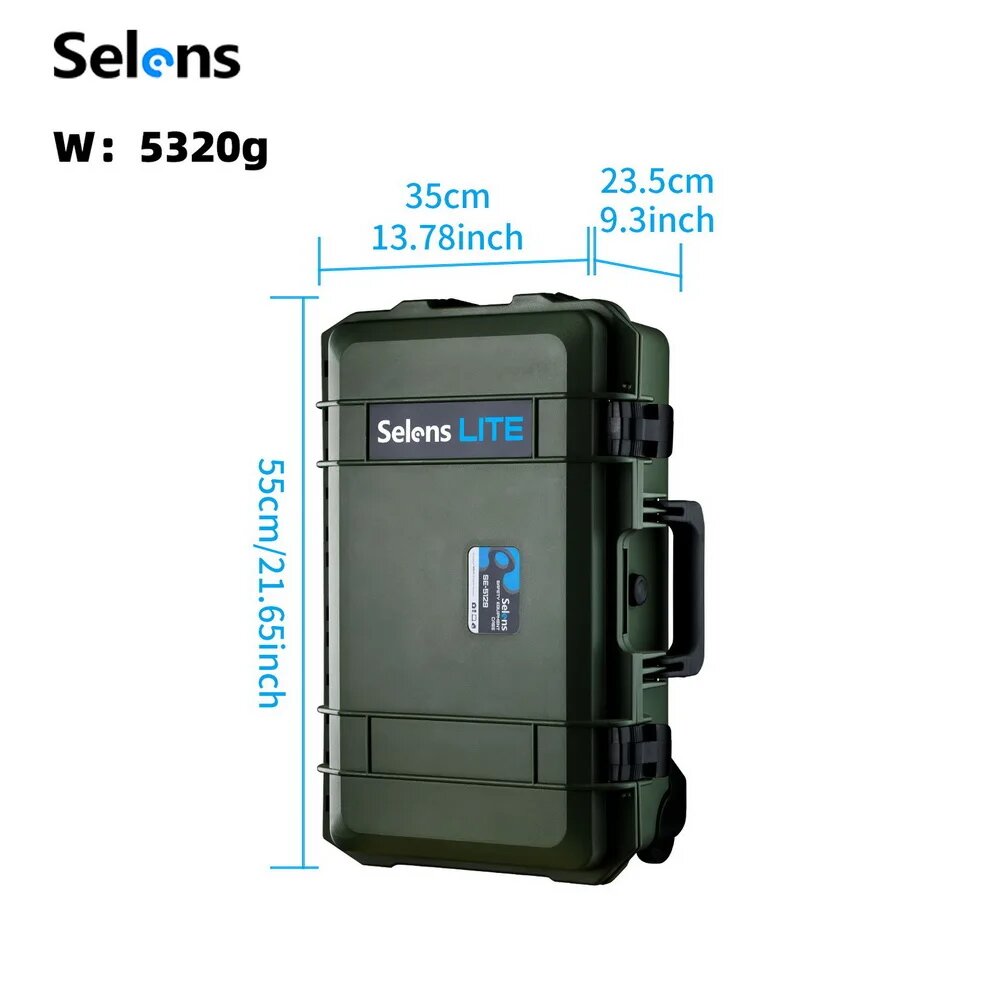 Чехол для камеры Selens Case Tool Case. Грузоподъемность 121,3 фунта (55 кг). Защищенный от ударов амортизированный EVA. Тип ношения: хранение фотографического оборудования.