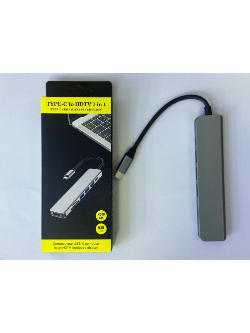 Хаб USB 3.0 тип C, 5-в-1 сплиттер HUB с HDMI 4K, адаптер расширения док-станция для ноутбука телефона Samsung/MacBook/iPad, зарядка быстрая 100W