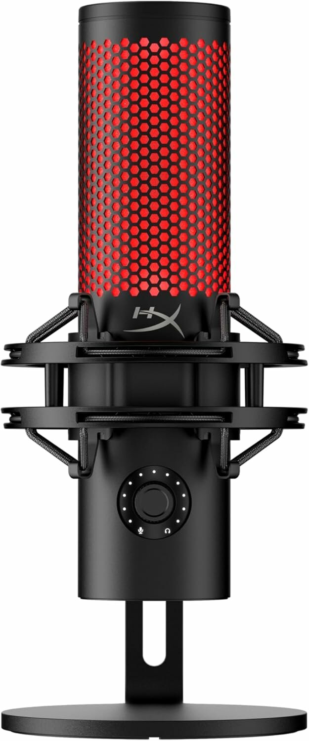 Микрофон HyperX QuadCast 2 (872V1AA), конденсаторный, кардиоидный, стереозапись, USB Type-C, jack 3.5 мм, черный