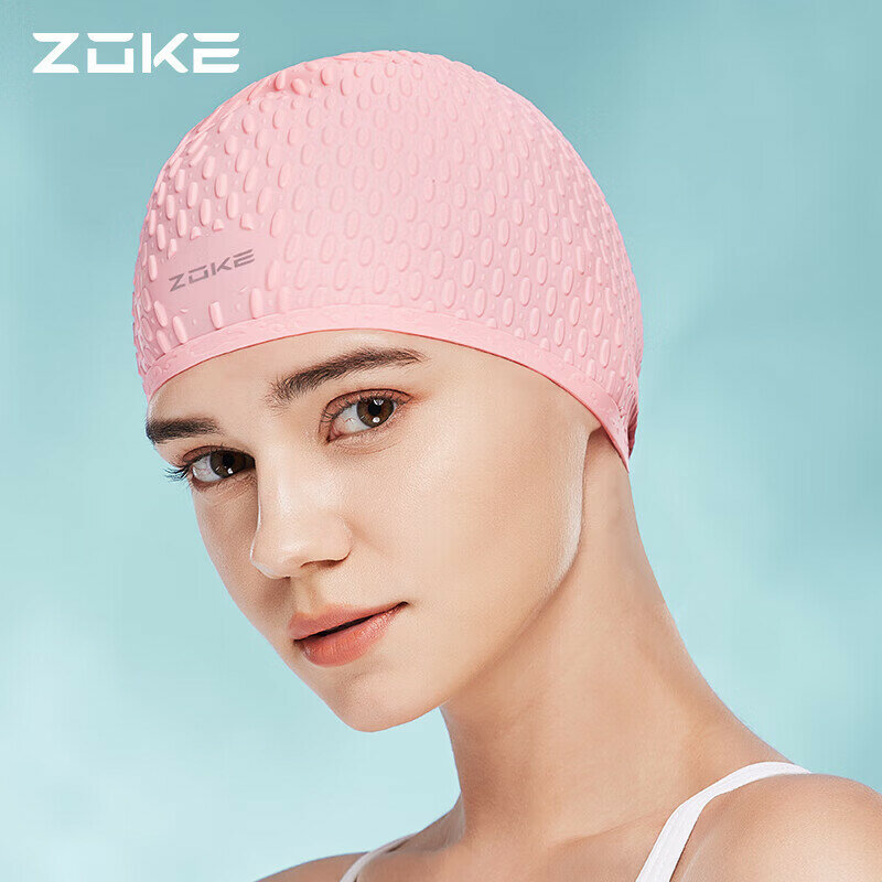 ZOKE Silicone Swim Cap, Waterproof, Hair And Ear Protection, Water Drop Cap, Unisex, Comfortable, Non-Constricting, 619503201-8