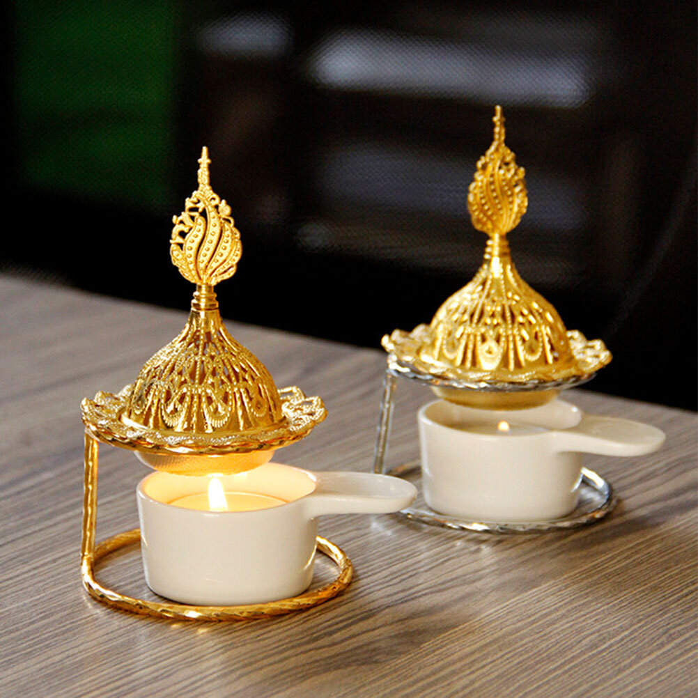 Металлическая масляная горелка для подогрева воска Tealight Керамический подсвечник Tealight Ароматерапия