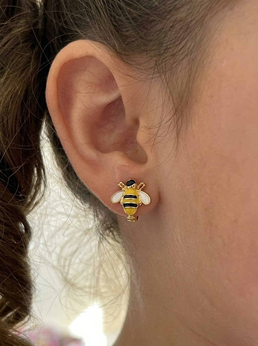 Серьги, серебро, 925 проба, золочение, эмаль