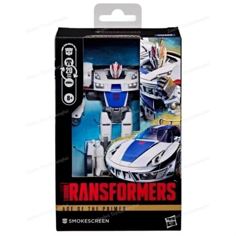 В наличии: Трансформируемая фигурка Smokescreen Deluxe из серии Age of the Primes, коллекционная модель, игрушка, подарок для хобби.