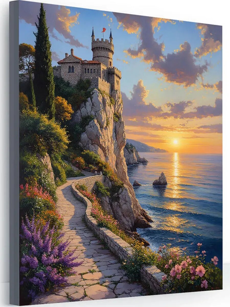 Картина на стену для интерьера "Море и горы", на подрамнике, 40 x 50 см